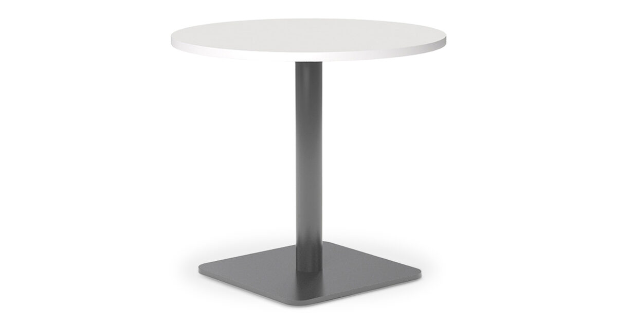 Workstories Pedestal Round Cafe Table With Square Base